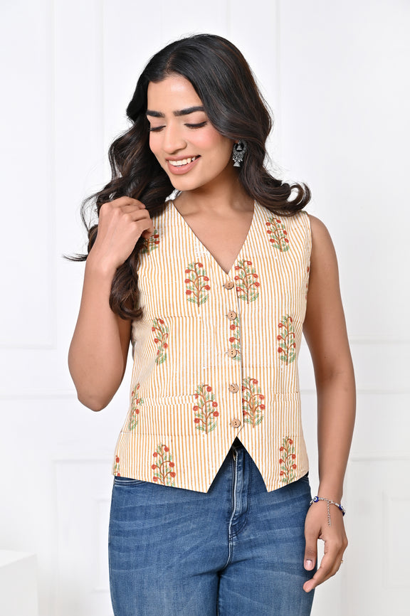 Mustard Stripe Koti – Shuddhistore